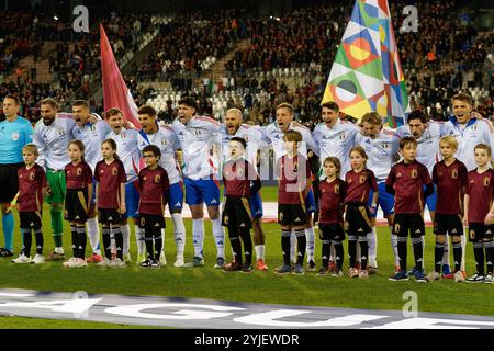 Italy team line-up during the national anthem during UEFA Women's ...