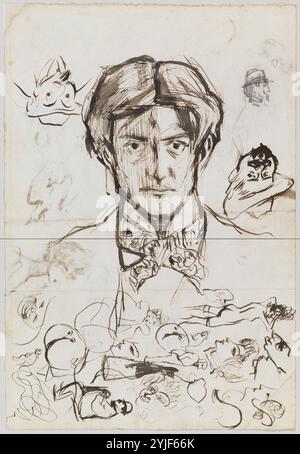 Pablo Picasso / "Self-portrait", 1900, Drawing on paper, 22.5 x 16.5 cm ...