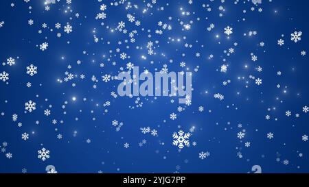 Falling Snowflake Particles in Winter Background Stock Photo - Alamy