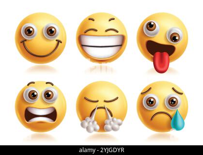 Silly face emoji clipart character. Clipart emoji 3d facial expressions in ridiculous, foolish ...