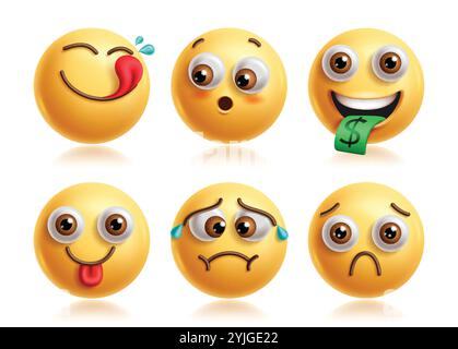 Side eye emoji clipart 3d character. Naughty emoji face, silly, glance, big eyes, smiling ...