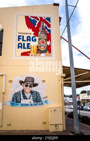 Vintage advertising signs as street murals in the small town of ...
