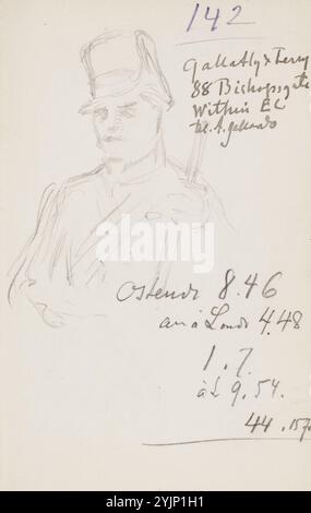 Edelfelt, Albert, Sketch book, drawing, 9.5 cm x 15.5 cm, Albert Gustaf ...
