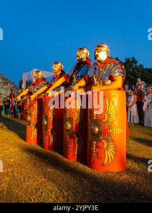 Reincarnation of Roman soldiers army in Mirine near Omisalj in Croatia ...