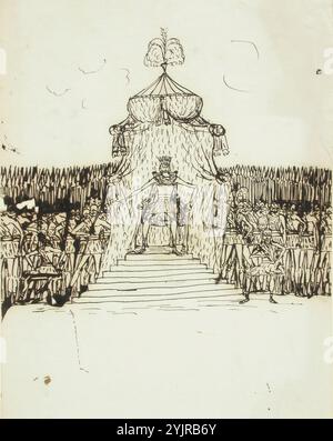 Finnberg, Gustaf Wilhelm (uncertain), work, Taistelu, marker, drawing ...