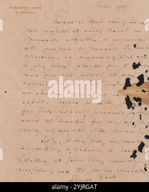 Letter to Philip Zilcken, 1929 letter Paris paper. ink writing ...