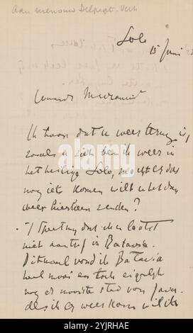 Letter to Saskia Delprat -Veth, Isaac Israels, 1899 - 1934 letter Dated ...