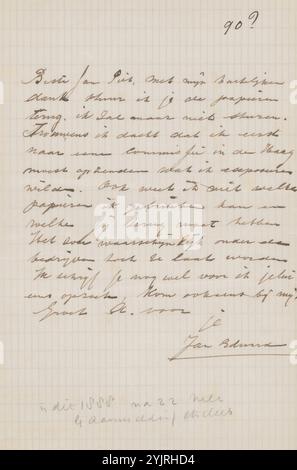 Letter to Jan Veth, Eduard Karsen, 1888 letter Amsterdam paper. ink ...