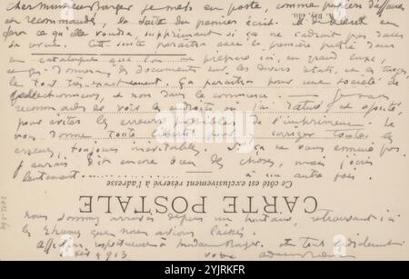 Postcard to Andries Bonger, Odilon Redon, 1895 Paris cardboard. ink ...