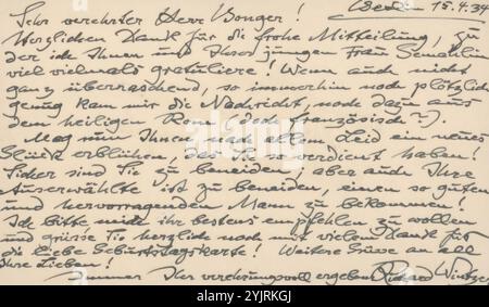 Letter to Andries Bonger, Richard Wintzer, 1934 letter Berlin paper ...