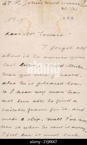 Letter to Filippo Tessaro, printed, writer: Ludwig Johann Passini ...
