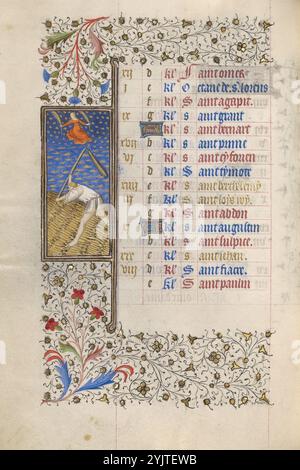 A Man Threshing. Workshop of the Rohan Master (French, active about ...