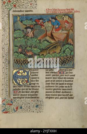 Hunters and Dogs Pursuing a Wild Goat. Unknown Stock Photo - Alamy