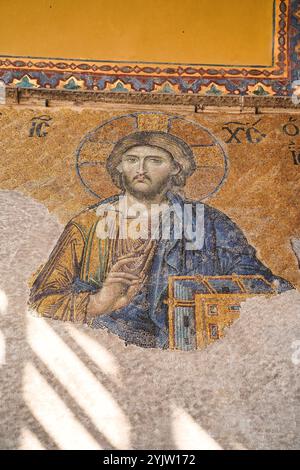 The 'Christ Pantocrator' mosaic in Hagia Sophia is a famous Byzantine ...