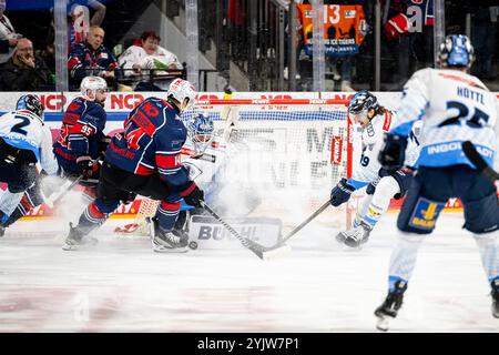 Cole Maier (14, Nuernberg Ice Tigers, NIT ) Nick Caamano (27, Grizzlys ...