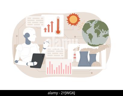 AI-Analyzed Climate Change abstract concept vector illustration Stock ...