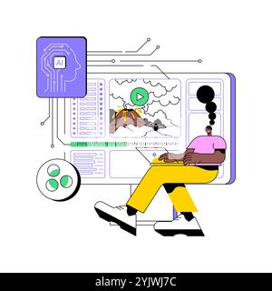 AI-Enhanced Post-Production abstract concept vector illustration Stock ...