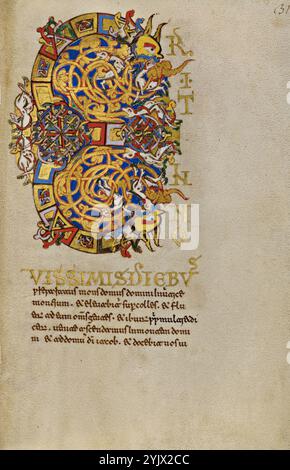 Inhabited Initial D; Breviary, 1153 Stock Photo - Alamy