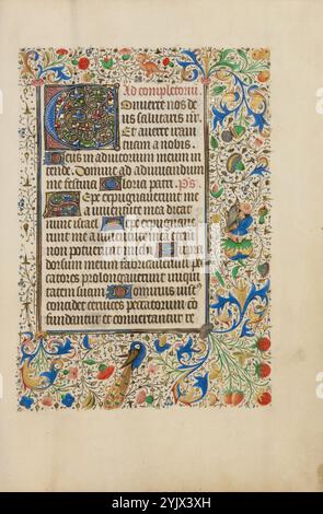 Decorated Text Page; Llangattock Hours, 1450s Stock Photo - Alamy
