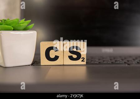 CS2 carbon disulfide CAS 75-15-0 chemical substance in white plastic ...