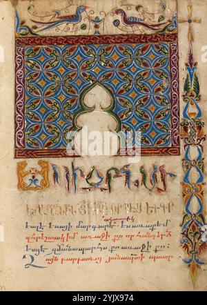 Decorated Incipit Page; Mesrop of Khizan, Armenian, active 1605 - 1651 ...