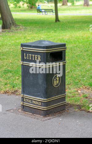 box for placing dog feces, park in London Stock Photo - Alamy
