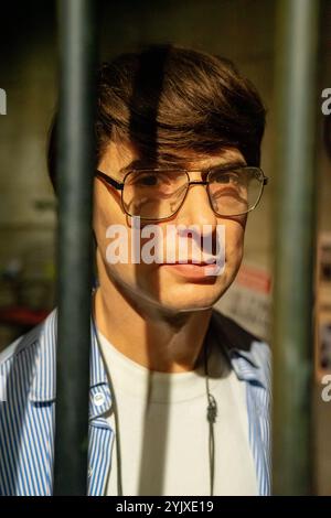 prisioner, criminal, killer Dennis Nilsen represented in wax in frontal ...
