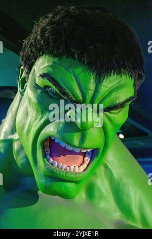 super hero Hulk, represented in wax in frontal image.UK Stock Photo - Alamy