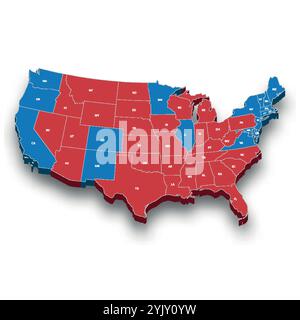 Map of the United States color-coded by state, representing 2024 ...