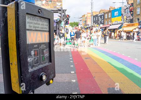 pedestrian walkway designed with rainbow colors, LGBT symbol on the ...