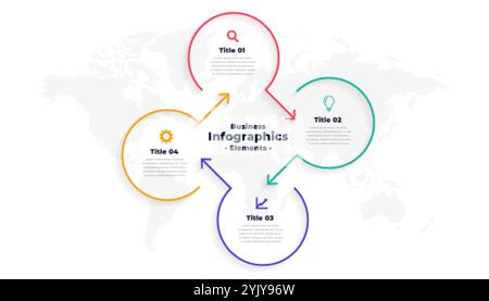 four steps directional line infographic template design Stock Vector ...