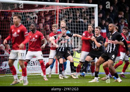 Notts County's Matthew Platt during the Sky Bet League Two match at the Mornflake Stadium, Crewe ...