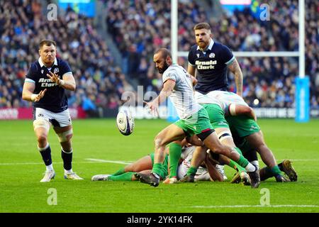 Portugal's Samuel Marques clears the ball during the Autumn ...