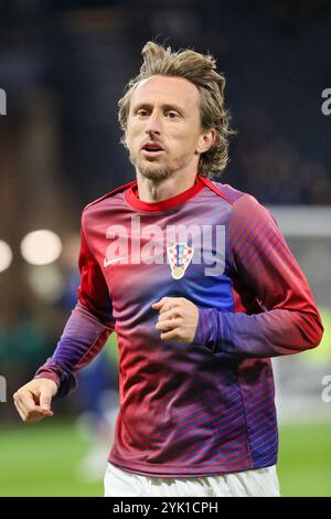 LUKA MODRIC, Croatian professional football player in training at a ...