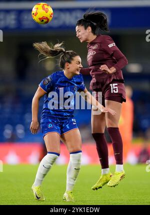 Manchester City's Leila Ouahabi (right) and Brighton and Hove Albion's ...