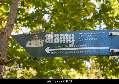 Directional sign to Cape Spear at Tip Exhibit at Point Pelee National ...