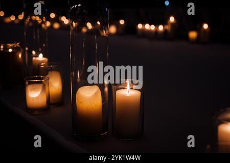 candle design stage and table for concert ceremony or wedding wiith ...