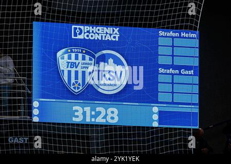 Lemgo, Deutschland. 16th Nov, 2024. Begruessung der Mannschaften GER, TBV Lemgo Lippe vs. ThSV ...