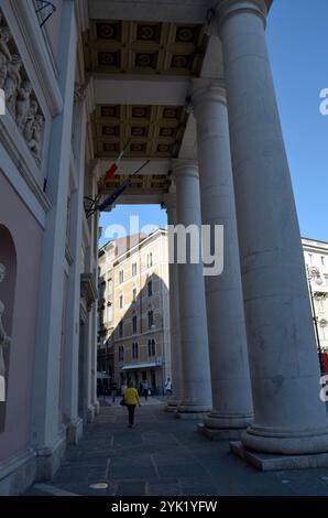 Trieste architecture, view of a colourful art nouveau style apartment ...