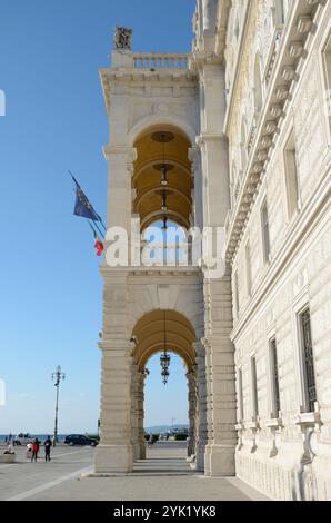 Trieste architecture, view of a colourful art nouveau style apartment ...
