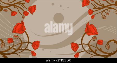 Peaceful background with red poppies Stock Vector Image & Art - Alamy