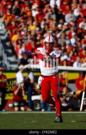 Nebraska quarterback Dylan Raiola (15) celebrates during an NCAA ...