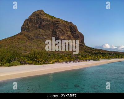 Aerial view of the beach at Dinarobin Beachcomber Golf Resort Stock ...