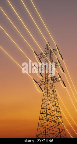 Power Lines Delivering Electricity at High Voltage Stock Photo - Alamy