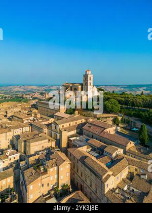 Fermo (Marches, Italy): historic buildings along an old typical street ...