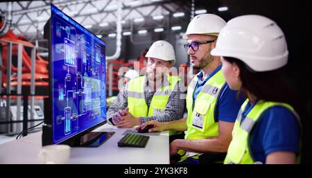 Engineer Operator Using Scada System At Industrial Plant Stock Photo ...