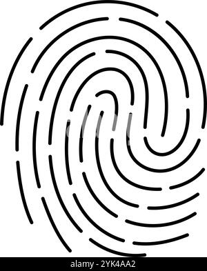 Biometric (Fingerprint Authentication) Line drawing of fingerprint ...