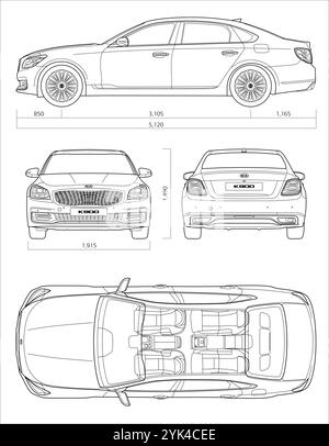 Kia EV6 car blueprint Stock Vector Image & Art - Alamy
