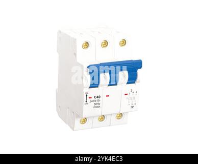 MCB Miniature Circuit Breakers Isolated on White Background Stock Photo ...
