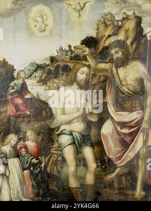 Baptism of Christ, anonymous, 1500 - 1549 painting The baptism of Christ. John the Baptist ...